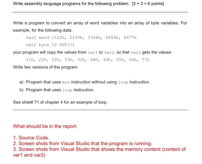 Solved Write assembly language programs for the following | Chegg.com Solved Write assembly language programs for the following | Chegg.com