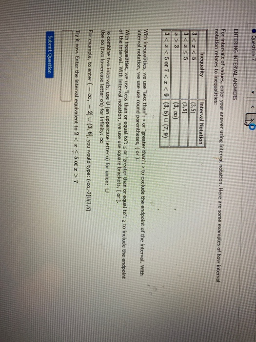 Solved Question 7 ENTERING INTERVAL ANSWERS For intervals of | Chegg.com
