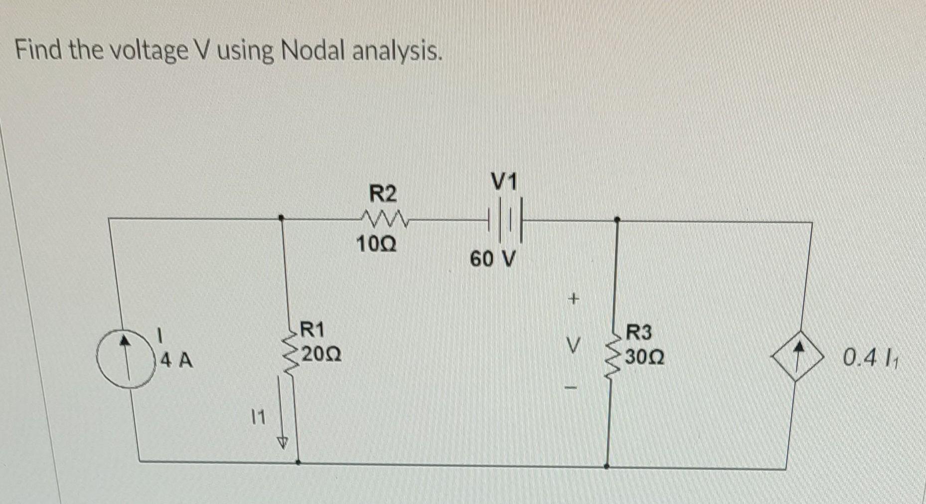 Solved Find the voltage V using Mesh analysis.Find the | Chegg.com
