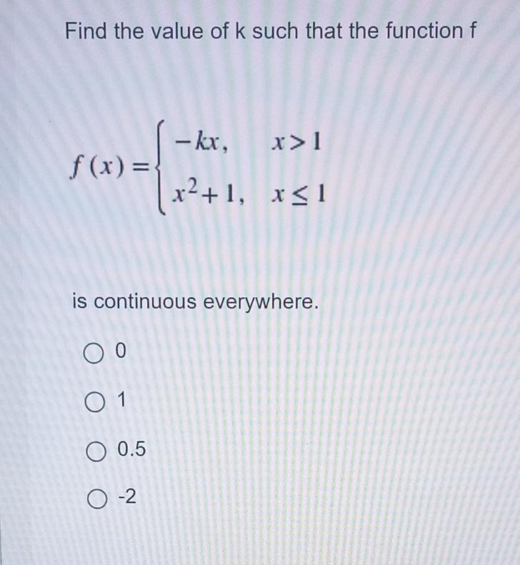 Solved Find the value of k such that the function f | Chegg.com