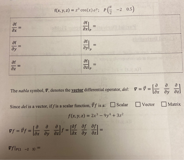 Solved Partial Derivatives; Vector Fields 1. Partial | Chegg.com