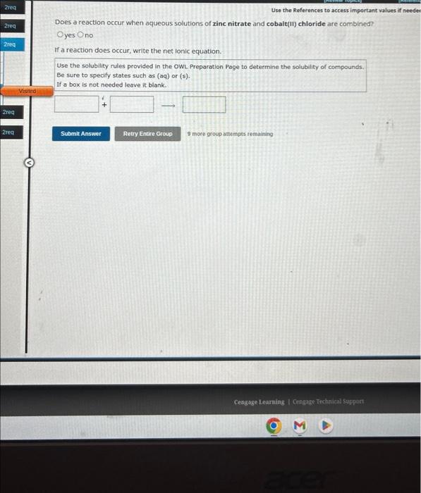 Solved Use the solubility rules provided in the OWL | Chegg.com