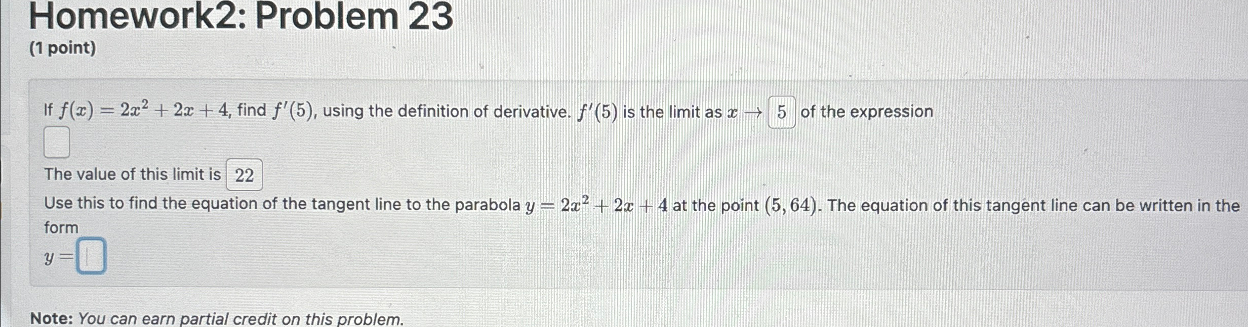 Solved Homework2: Problem 23(1 ﻿point)If f(x)=2x2+2x+4, | Chegg.com