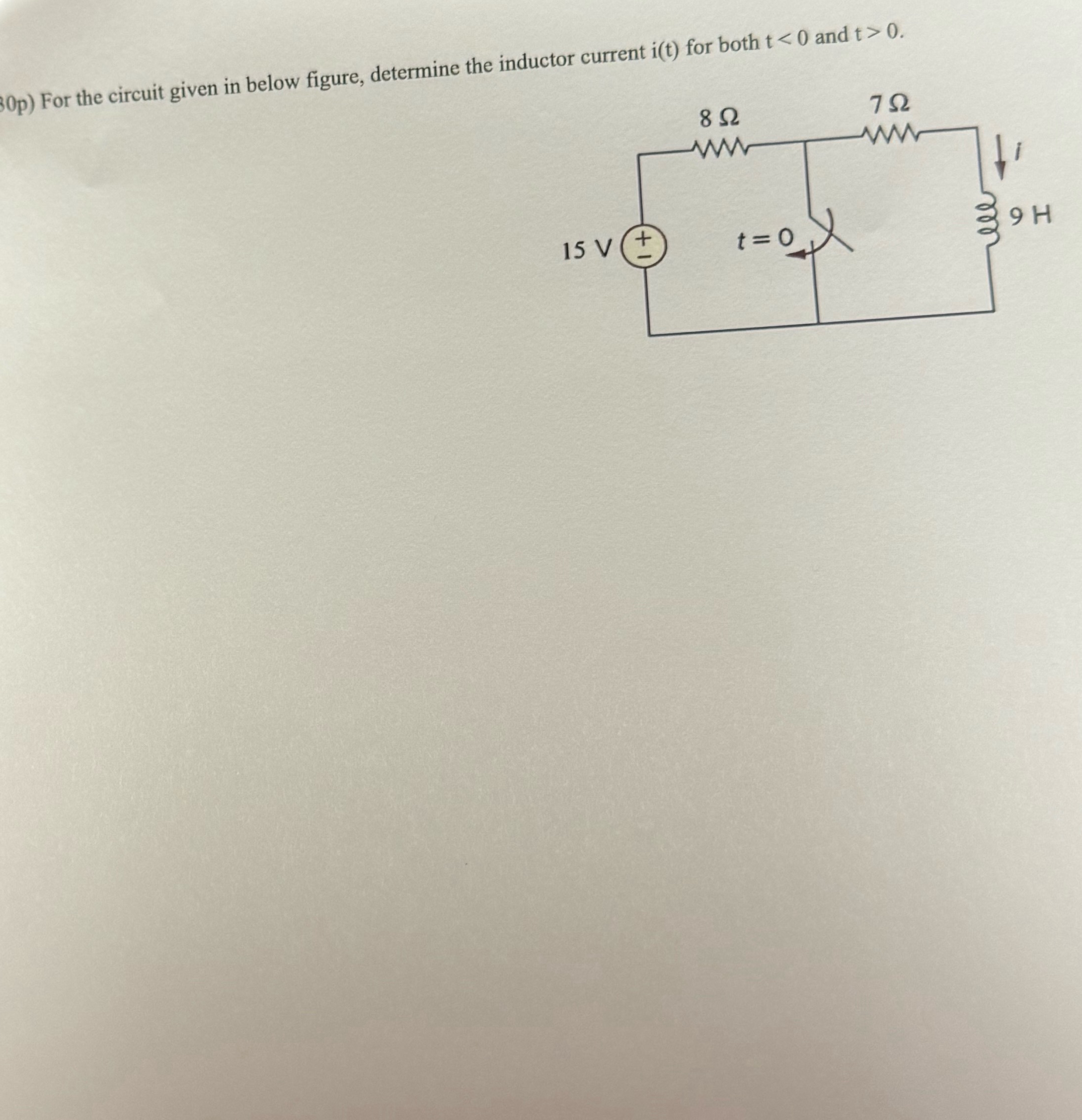 Solved 30p) ﻿For the circuit given in below figure, | Chegg.com