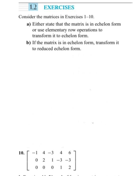Solved 1.2 EXERCISES Consider the matrices in Exercises | Chegg.com
