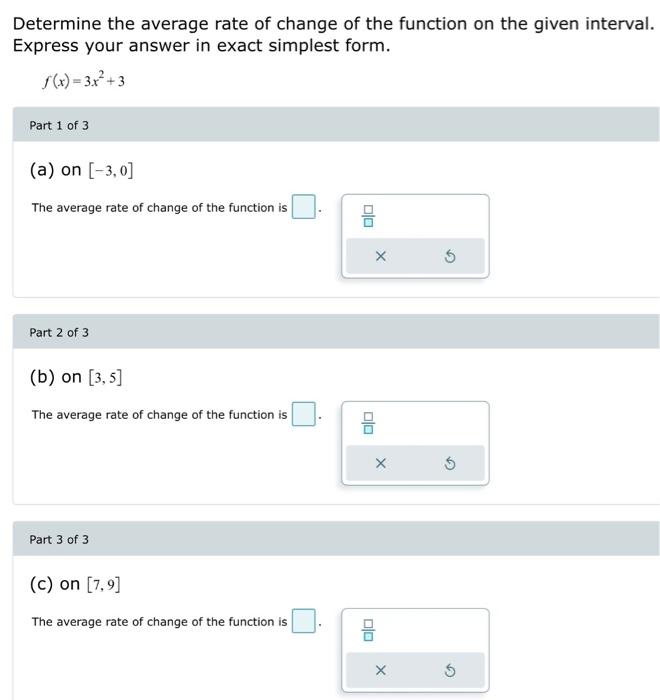 Solved Determine the average rate of change of the function | Chegg.com