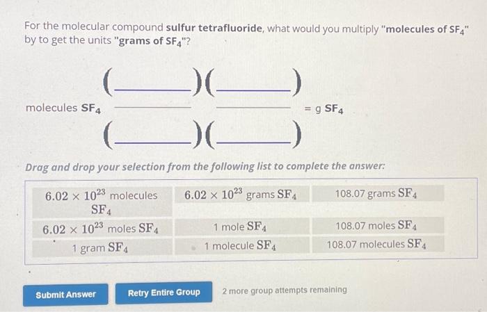 Solved For the molecular compound sulfur tetrafluoride, what | Chegg.com