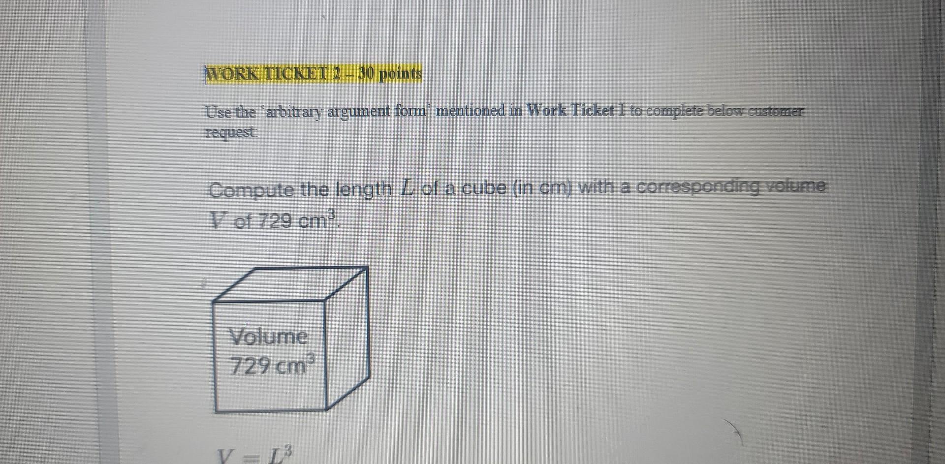 Solved Work Ticket 1−30 Points Use The Following Coding