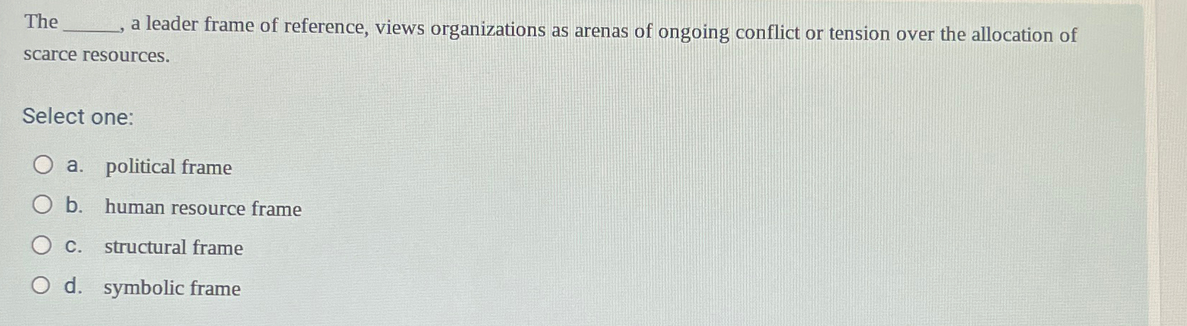 The ﻿a leader frame of reference, views | Chegg.com