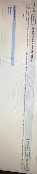 Solved [./ Points DETAILS OSCOLPHYS2016 10 5 WA. 046 | Chegg.com Solved [./ Points DETAILS OSCOLPHYS2016 10 5 WA. 046 | Chegg.com