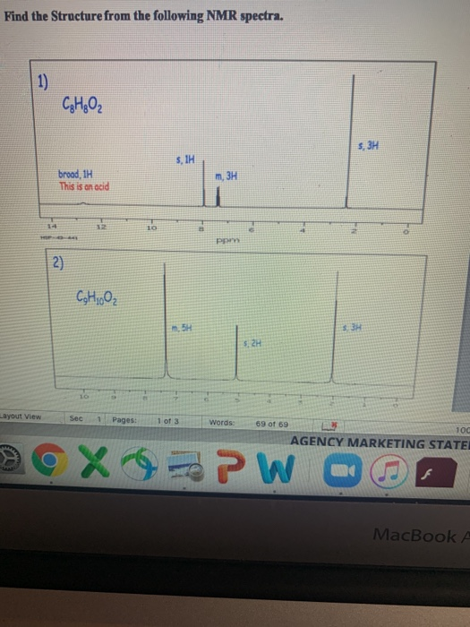 Solved Find the Structure from the following NMR spectra. Cg | Chegg.com