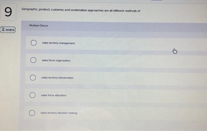 Solved Geographic, product, customer, and combination | Chegg.com