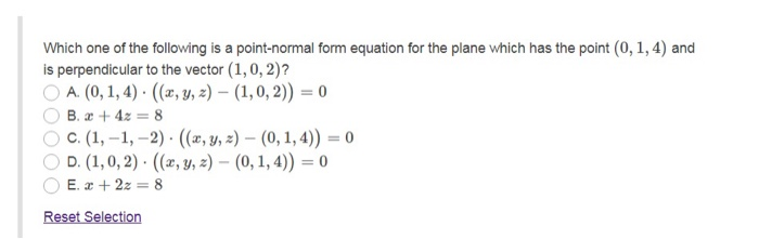 Solved Which one of the following is a point-normal form | Chegg.com