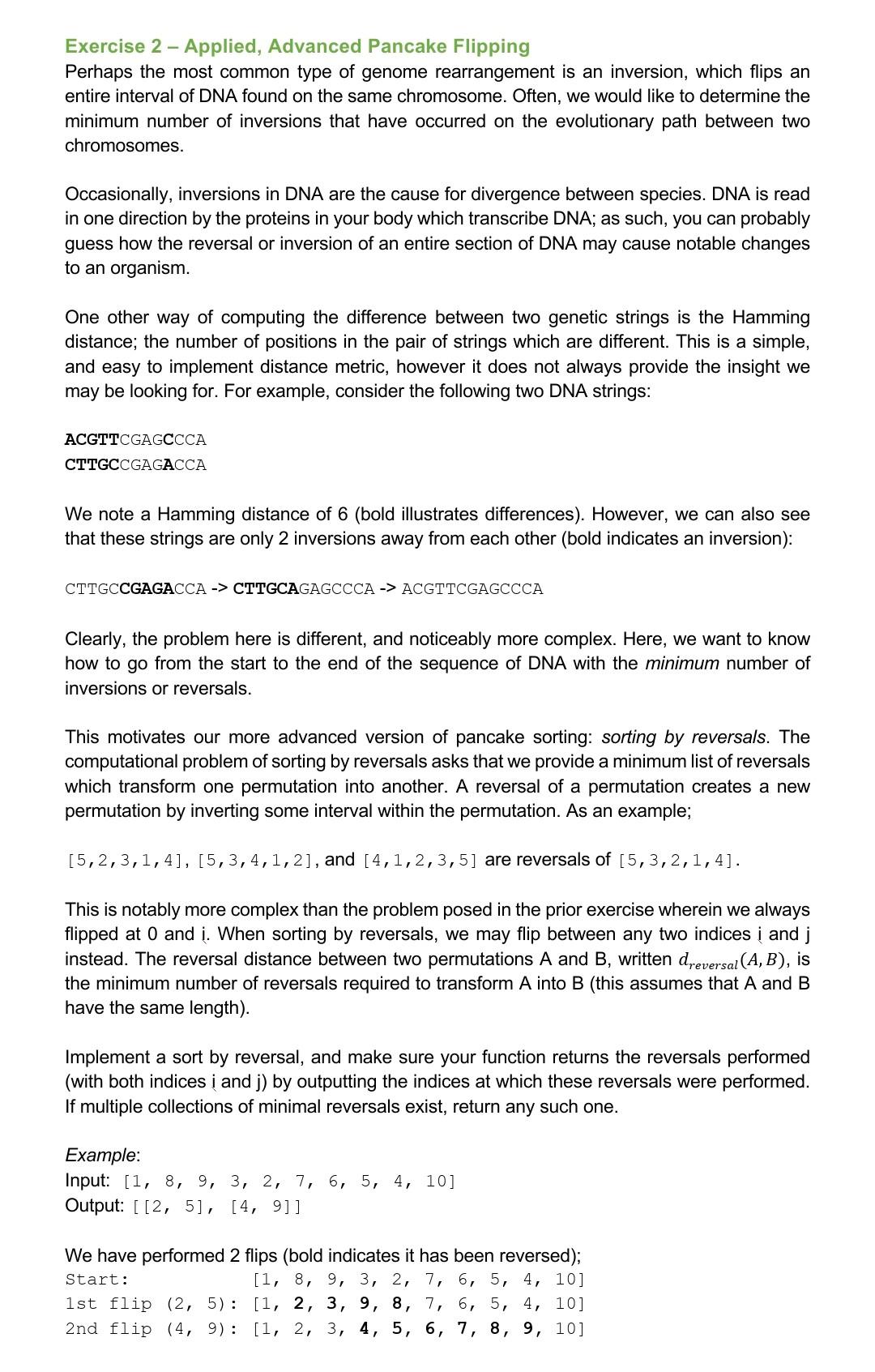 Solved Exercise 2 - Applied, Advanced Pancake Flipping | Chegg.com