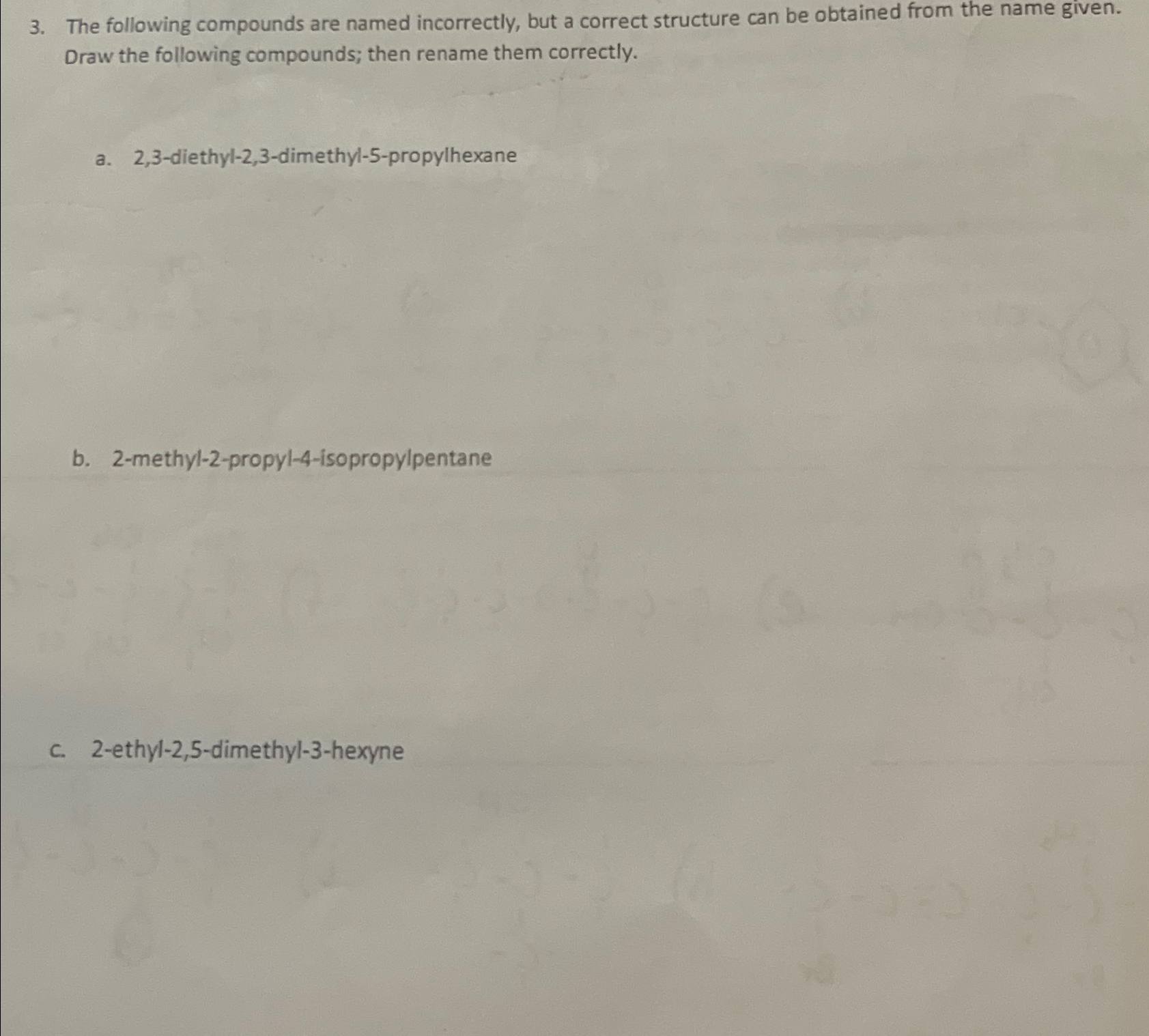 Solved The following compounds are named incorrectly, but a | Chegg.com