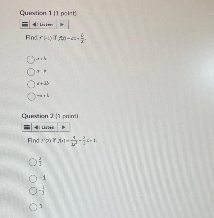 Solved f(x)=ax+xb 1 point) f(x)=3x24−32x+1 | Chegg.com