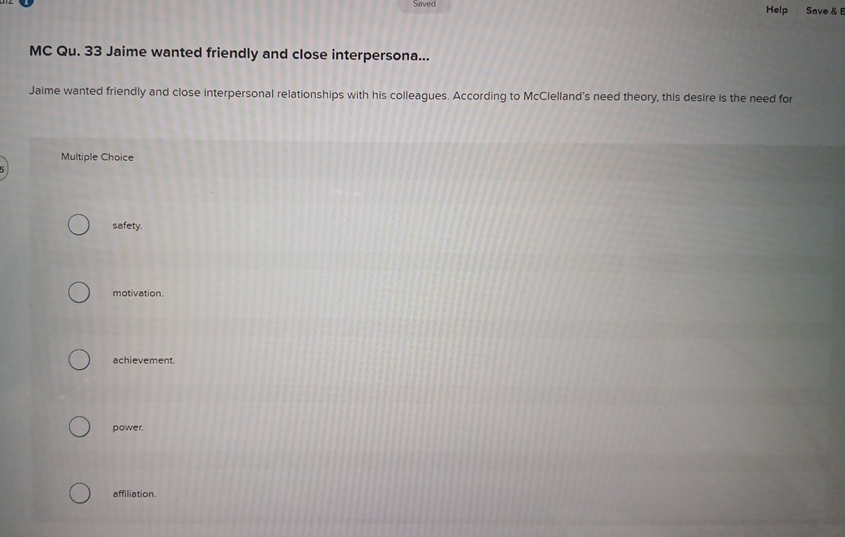 Solved MC Qu. 33 ﻿Jaime wanted friendly and close | Chegg.com