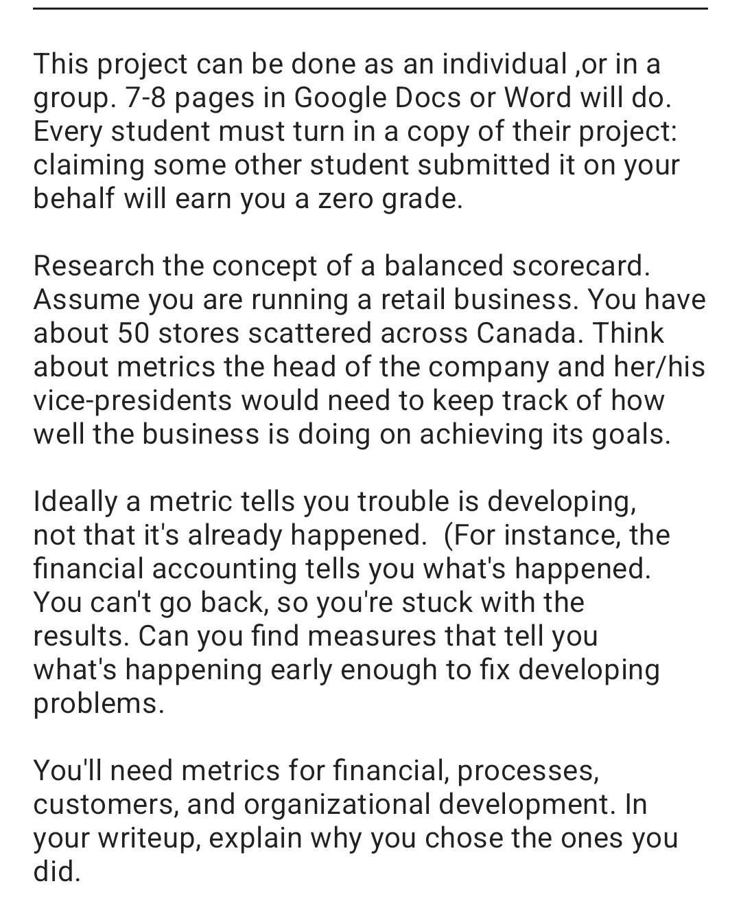 Solved This project can be done as an individual ,or in a | Chegg.com