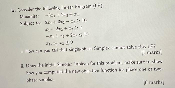 Solved Consider the following Linear Program (LP): Maximise: | Chegg.com