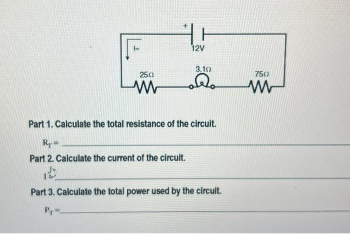 Solved Part 1. Calculate the total resistance of the | Chegg.com