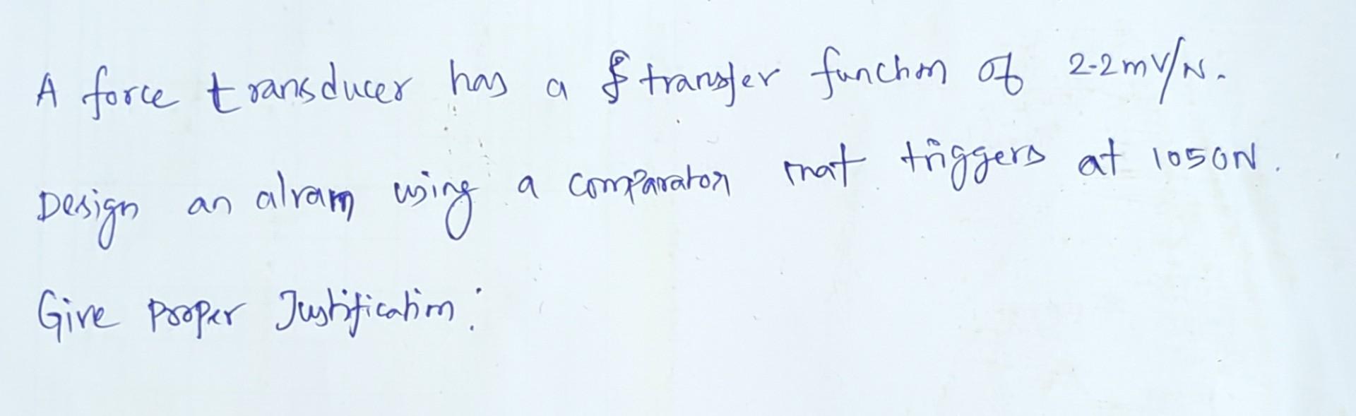 Solved A force transducer has a & transter funchon of | Chegg.com