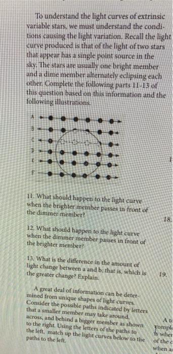 Solved To understand the light curves of extrinsic variable | Chegg.com