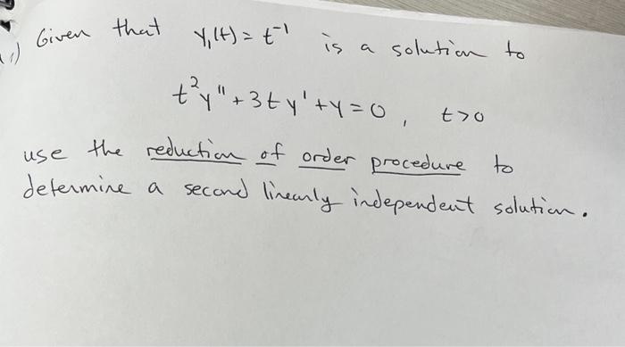 Solved use the order of procedure to determine a second | Chegg.com
