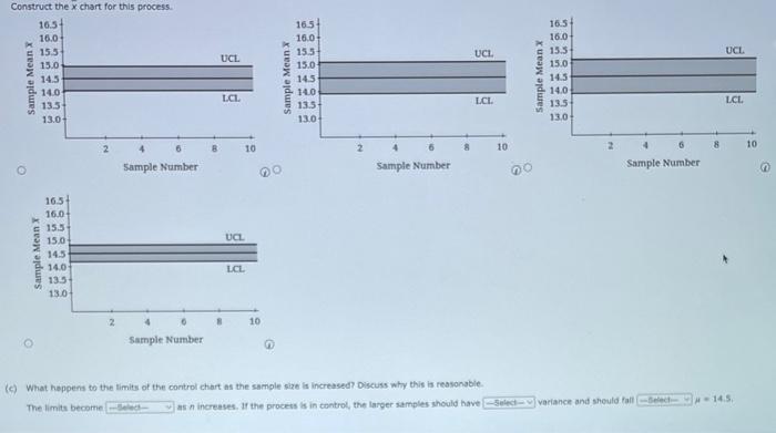 Solved process that is in control has a mean of μ=14.5 and a | Chegg.com