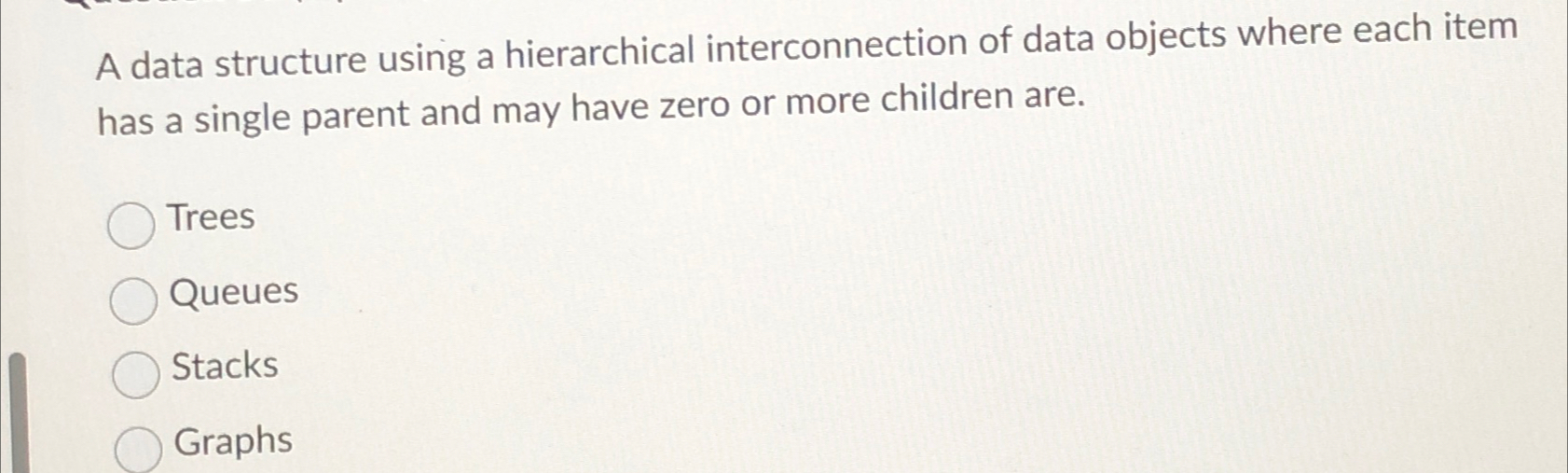 Solved A data structure using a hierarchical interconnection | Chegg.com