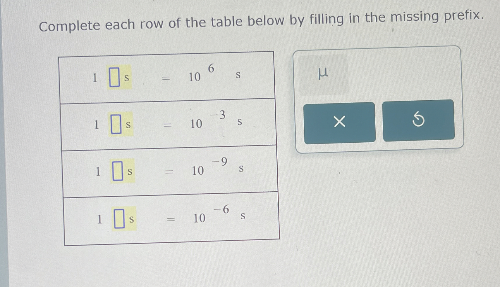 Solved by an EXPERT Complete each row of the table below by filling in ...