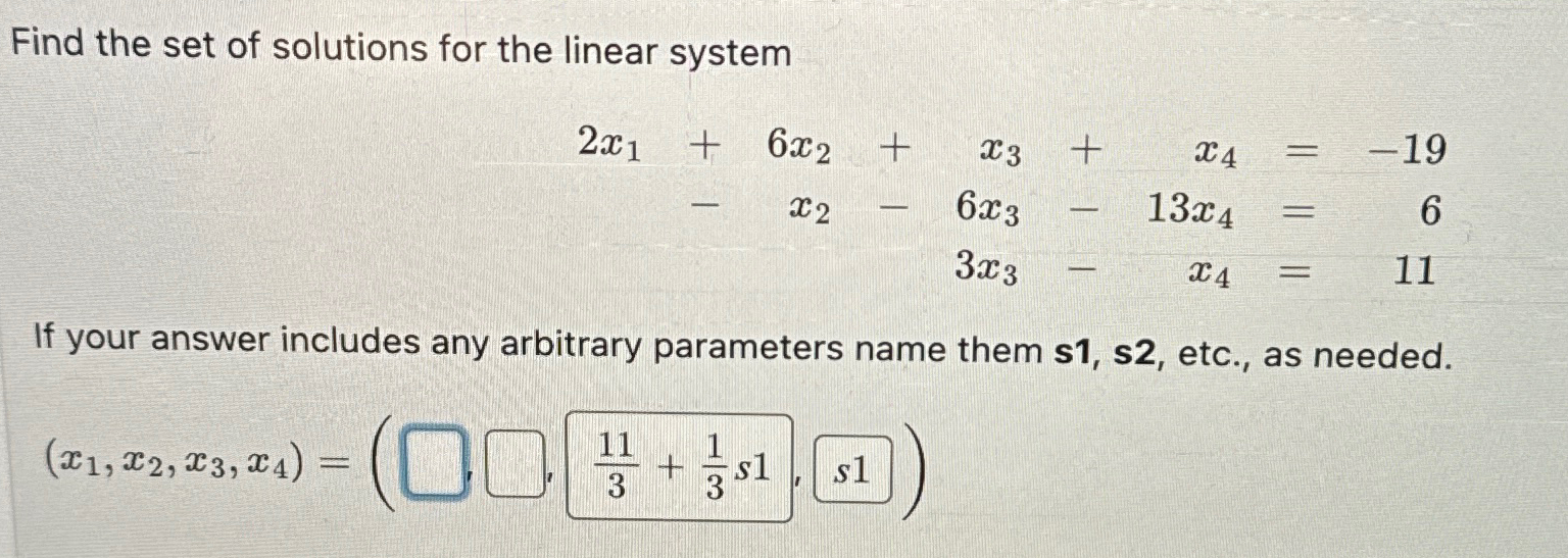 Solved Find the set of solutions for the linear | Chegg.com