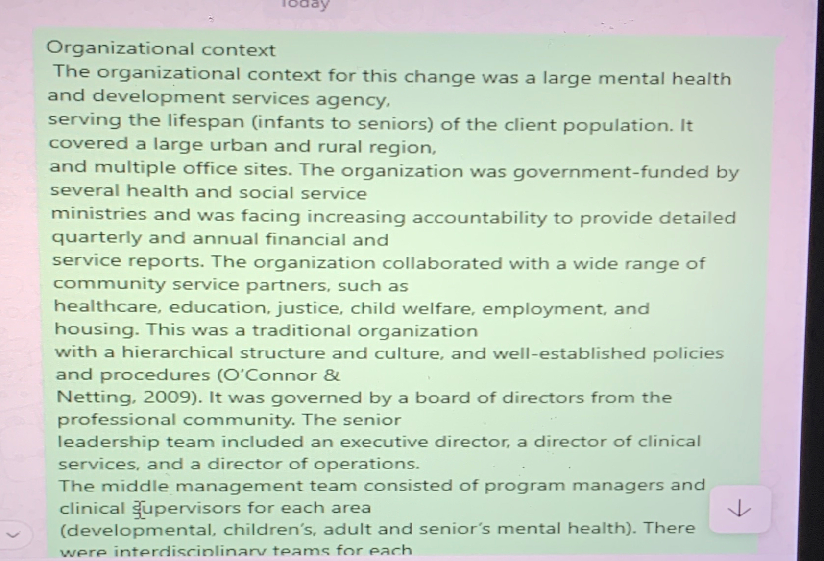 Solved Organizational contextThe organizational context for | Chegg.com