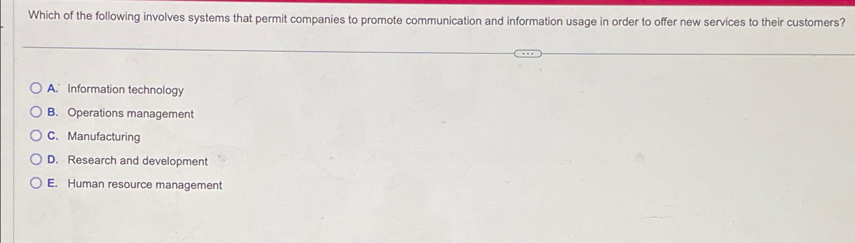 Solved Which of the following involves systems that permit | Chegg.com