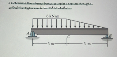 Solved Determine the internal forces acting in a section | Chegg.com