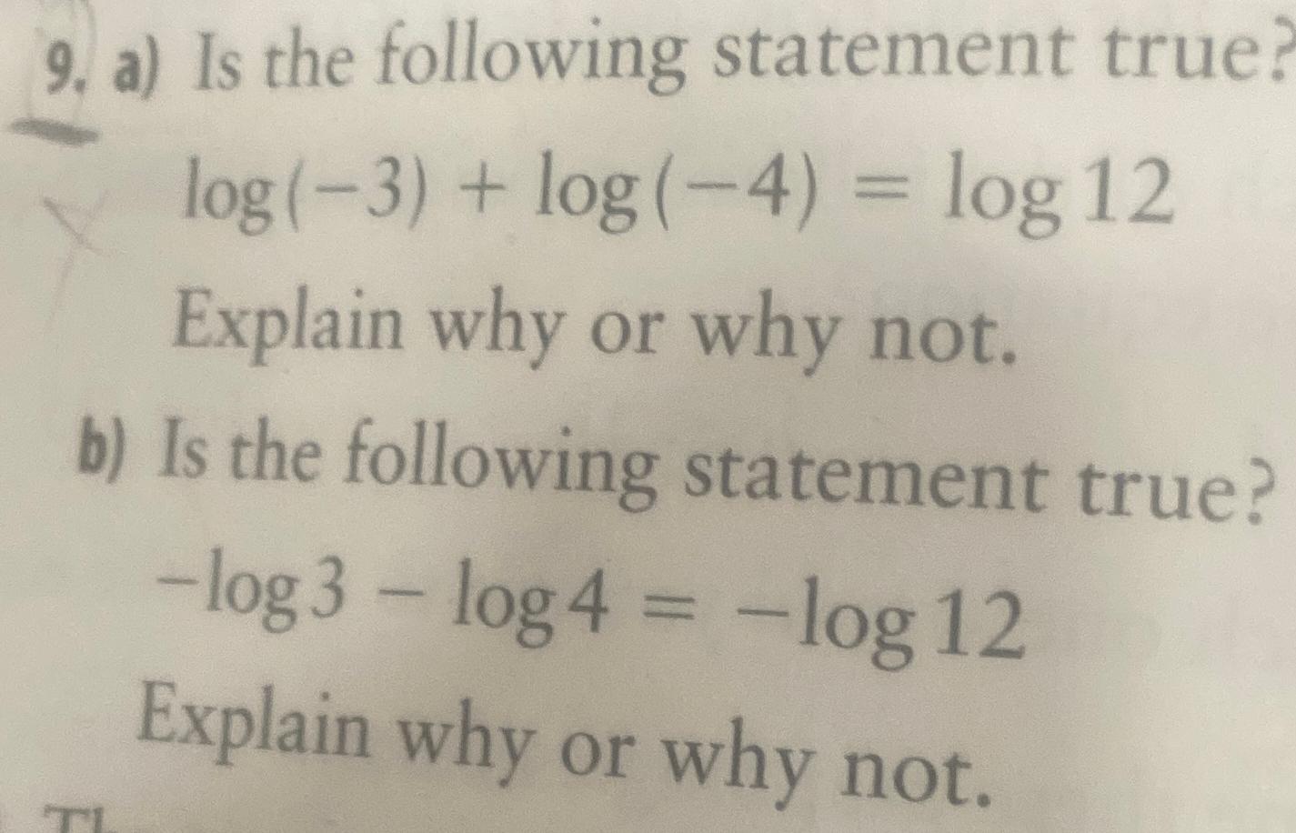 Solved a) ﻿Is the following statement | Chegg.com