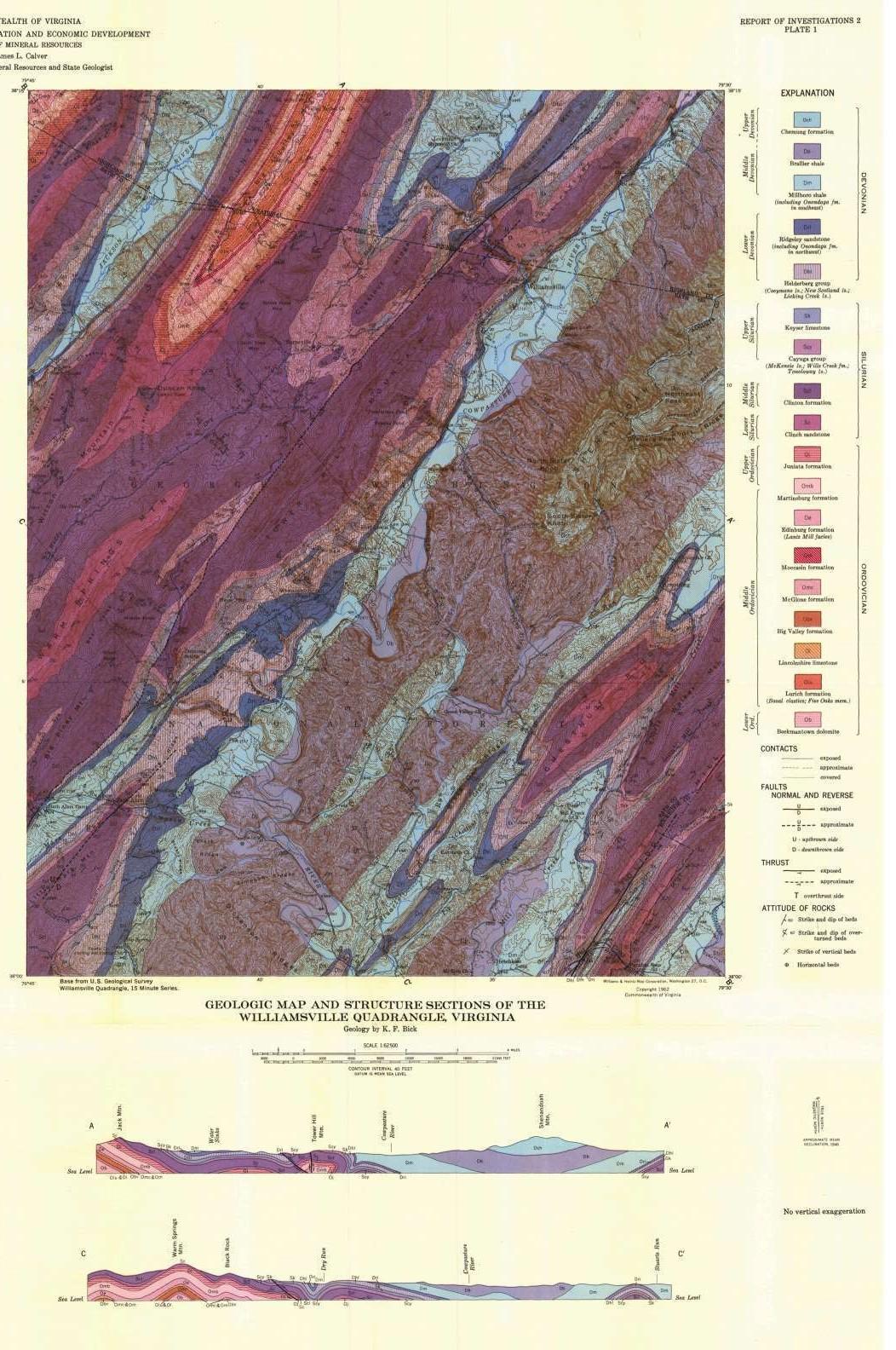 Solved Geologic map and cross section of the Williamsville | Chegg.com