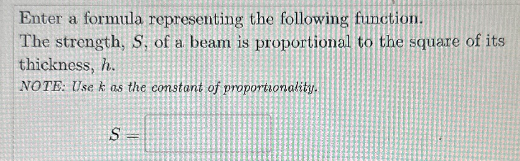 Solved Enter a formula representing the following function. | Chegg.com