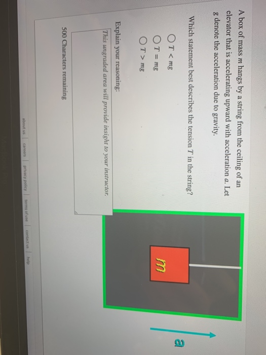 Solved A box of mass m hangs by a string from the ceiling of | Chegg.com