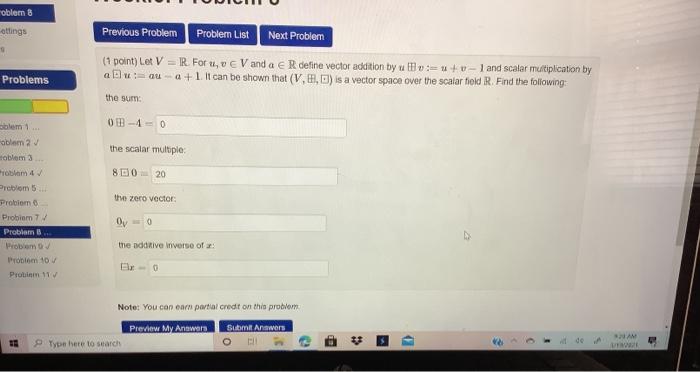 Solved oblem 8 ottings Previous Problem Problern List Next | Chegg.com