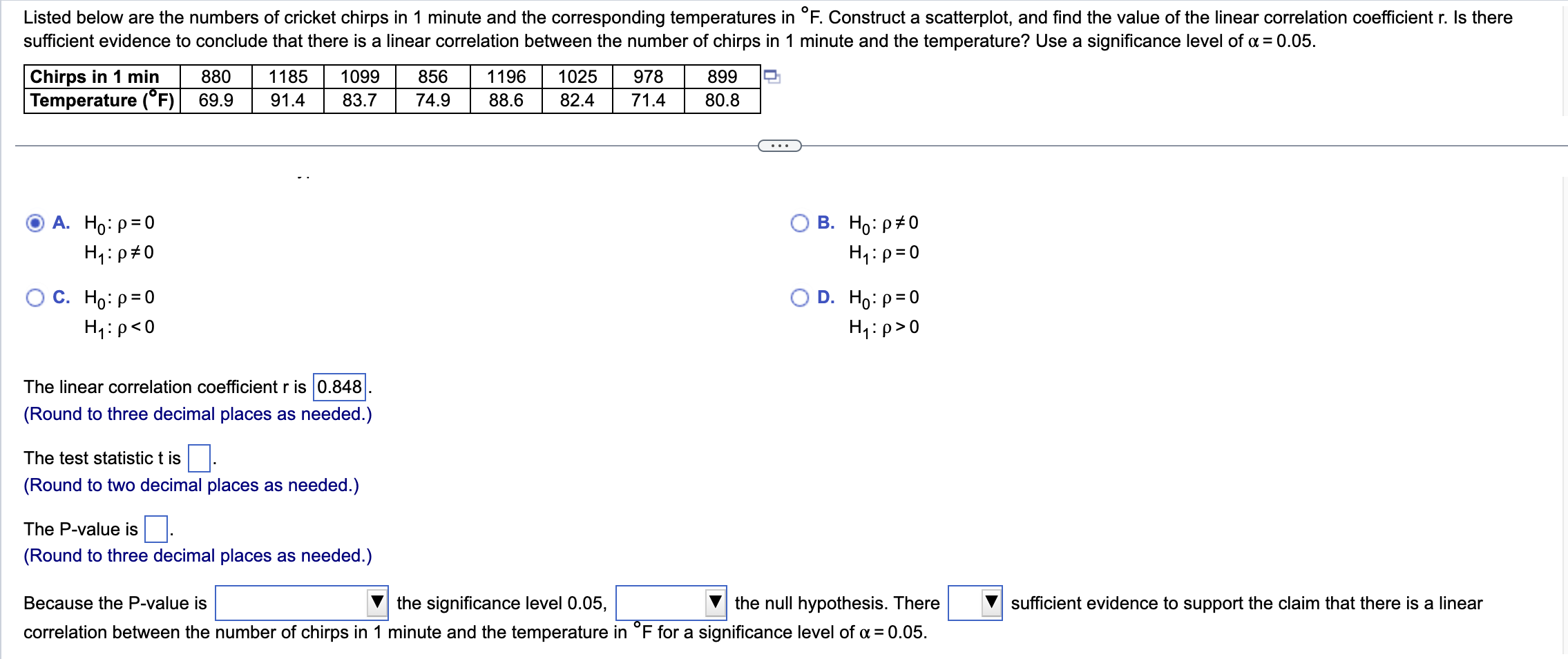 Solved Listed below are the numbers of cricket chirps in 1 | Chegg.com