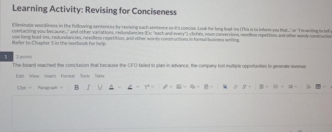 Solved Learning Activity: Revising for ConcisenessEliminate | Chegg.com