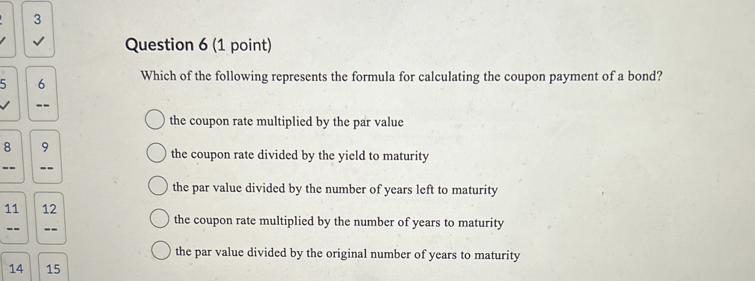 Solved Question 6 (1 ﻿point)Which of the following | Chegg.com