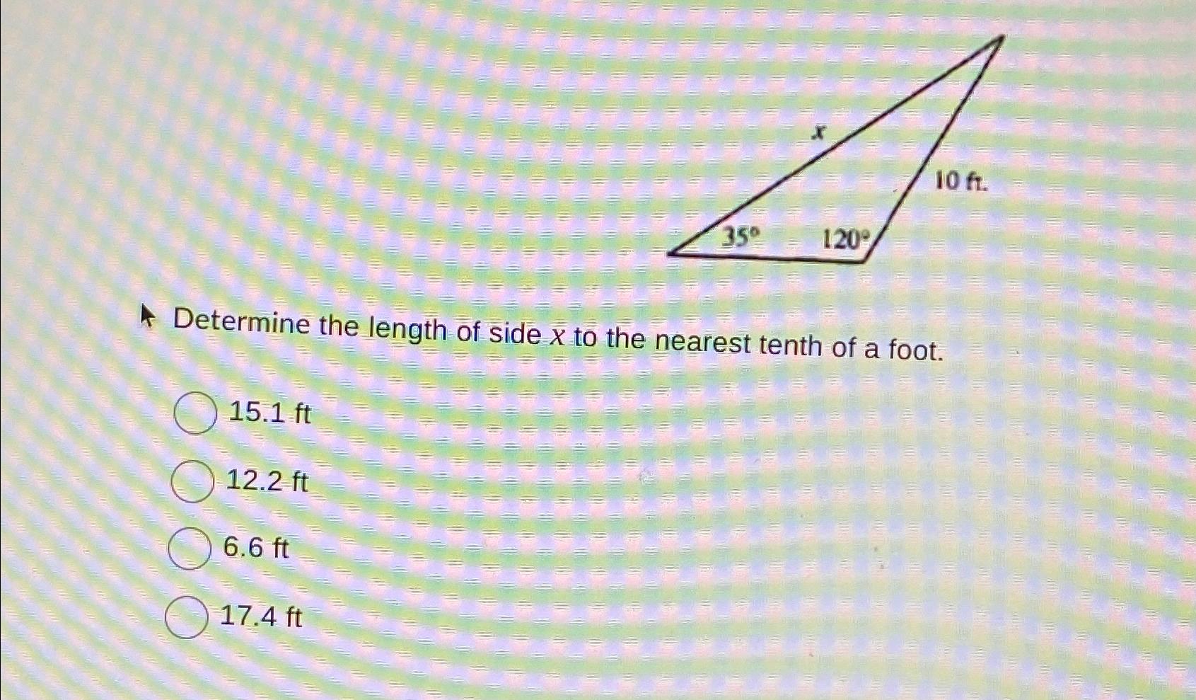 Solved Determine the length of side x ﻿to the nearest tenth | Chegg.com