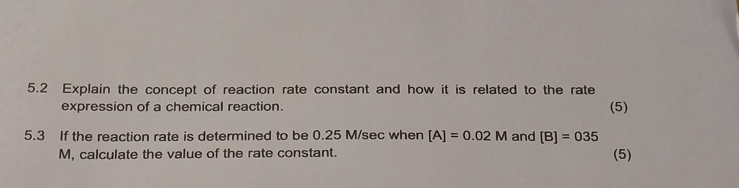 Solved 5.2 ﻿Explain the concept of reaction rate constant | Chegg.com