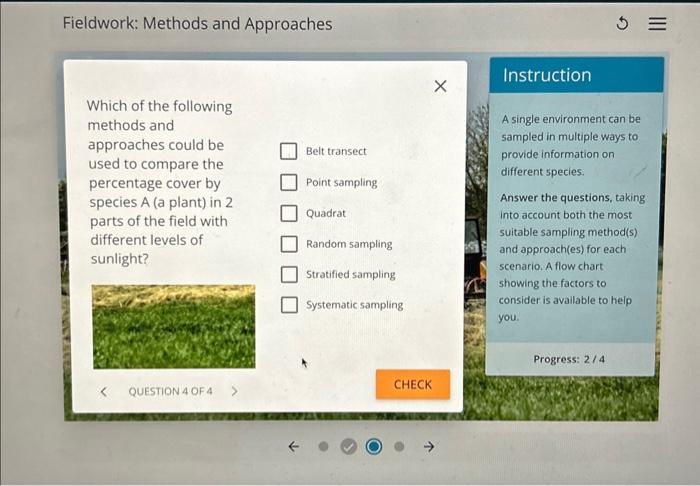 Solved Fieldwork: Methods and Approaches Which of the | Chegg.com