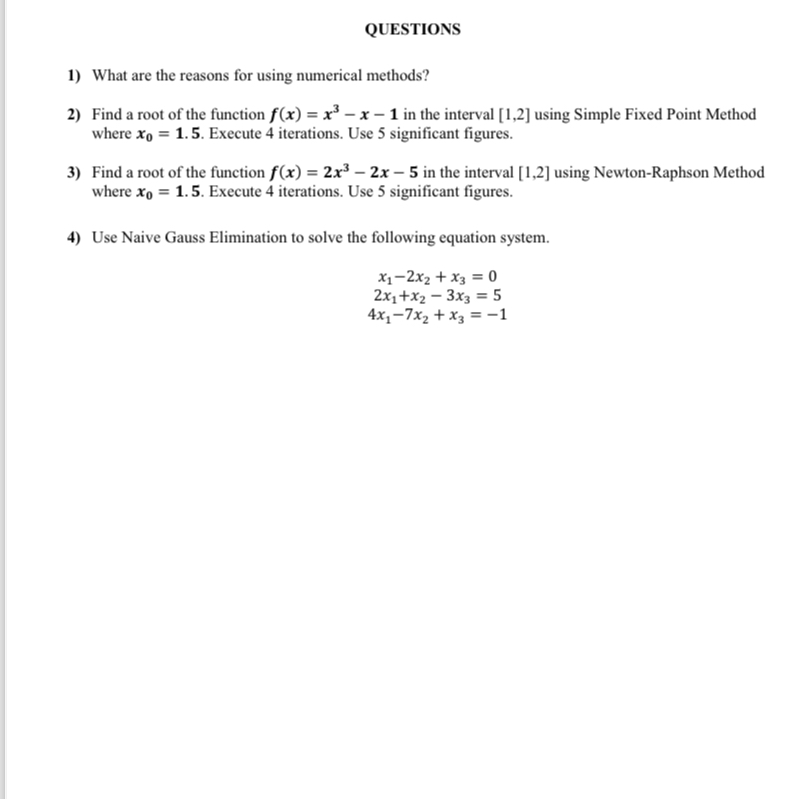 Solved QUESTIONSWhat are the reasons for using numerical | Chegg.com