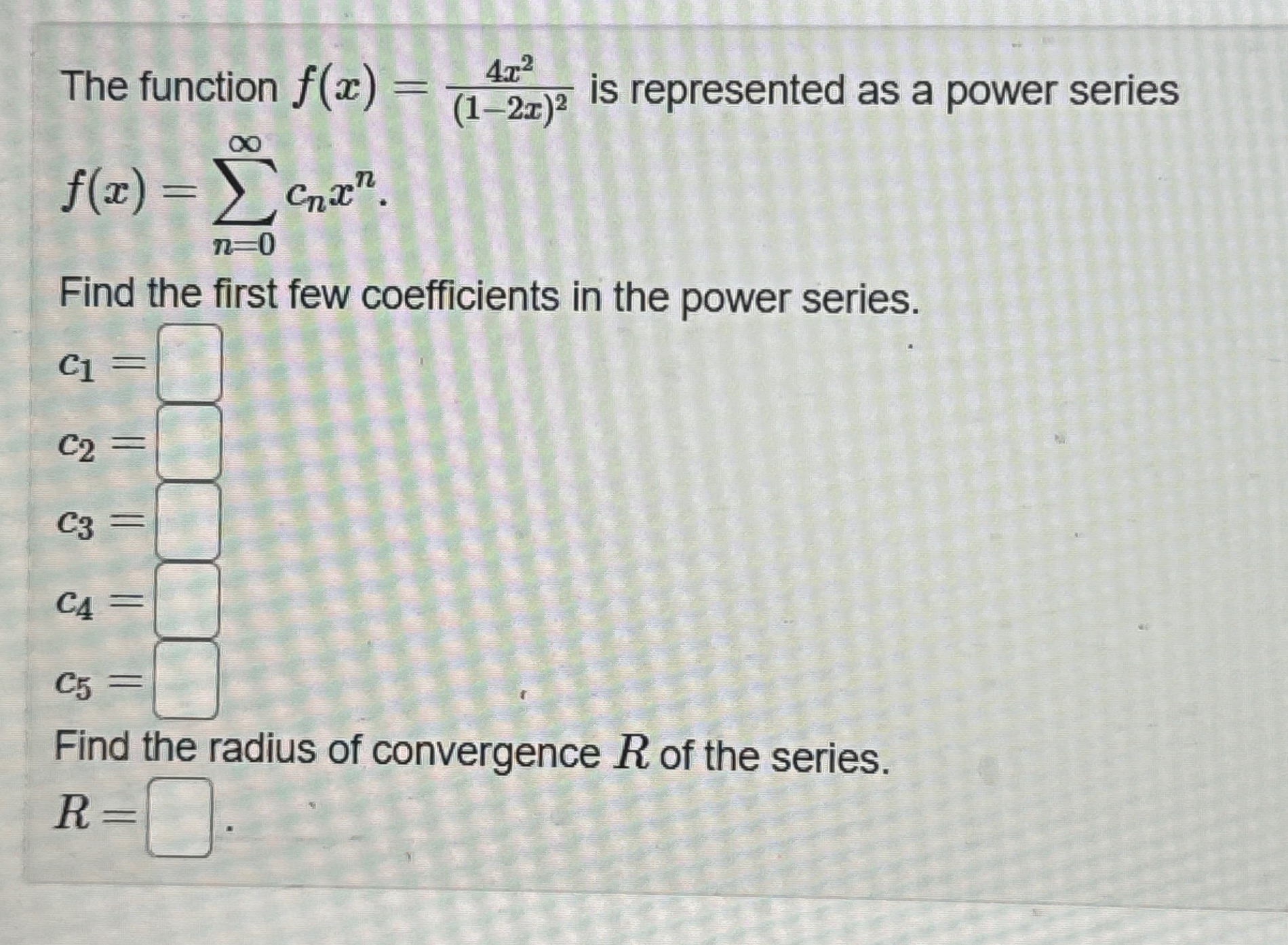 Solved The function f(x)=4x2(1-2x)2 ﻿is represented as a | Chegg.com