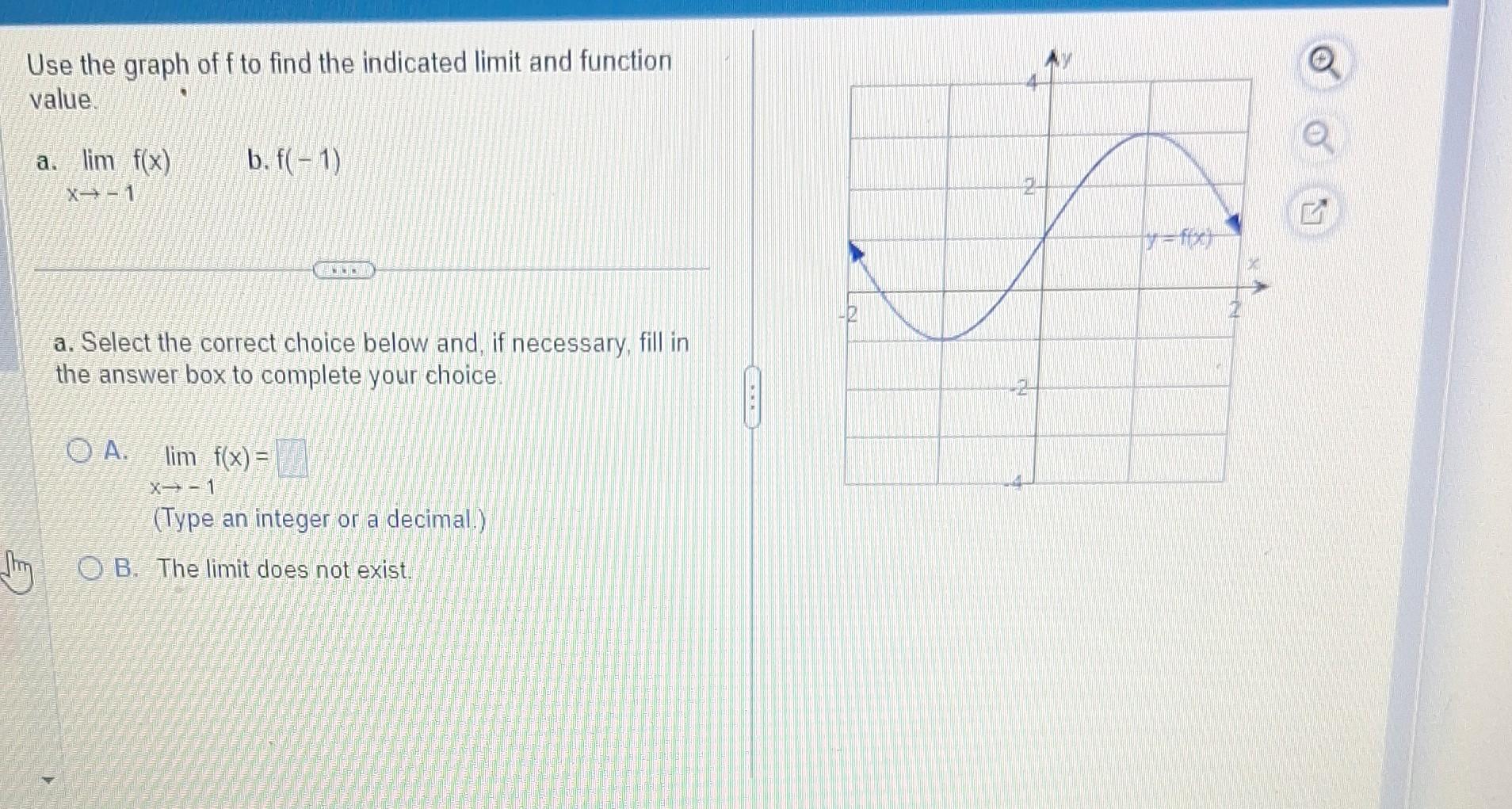 Solved Use the graph of f to find the indicated limit and | Chegg.com