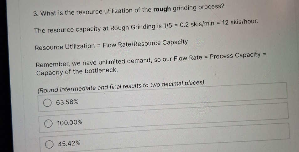 Solved What Is The Resource Utilization Of The Rough