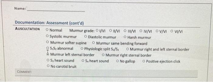 Solved CARDIOVASCULAR CASE STUDY Clinical Scenario You are | Chegg.com